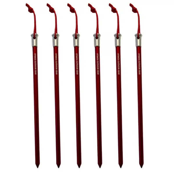 Otimos XL Tent Stakes Aluminium - Red (Pack of 6) - Otimos Outdoor Gear